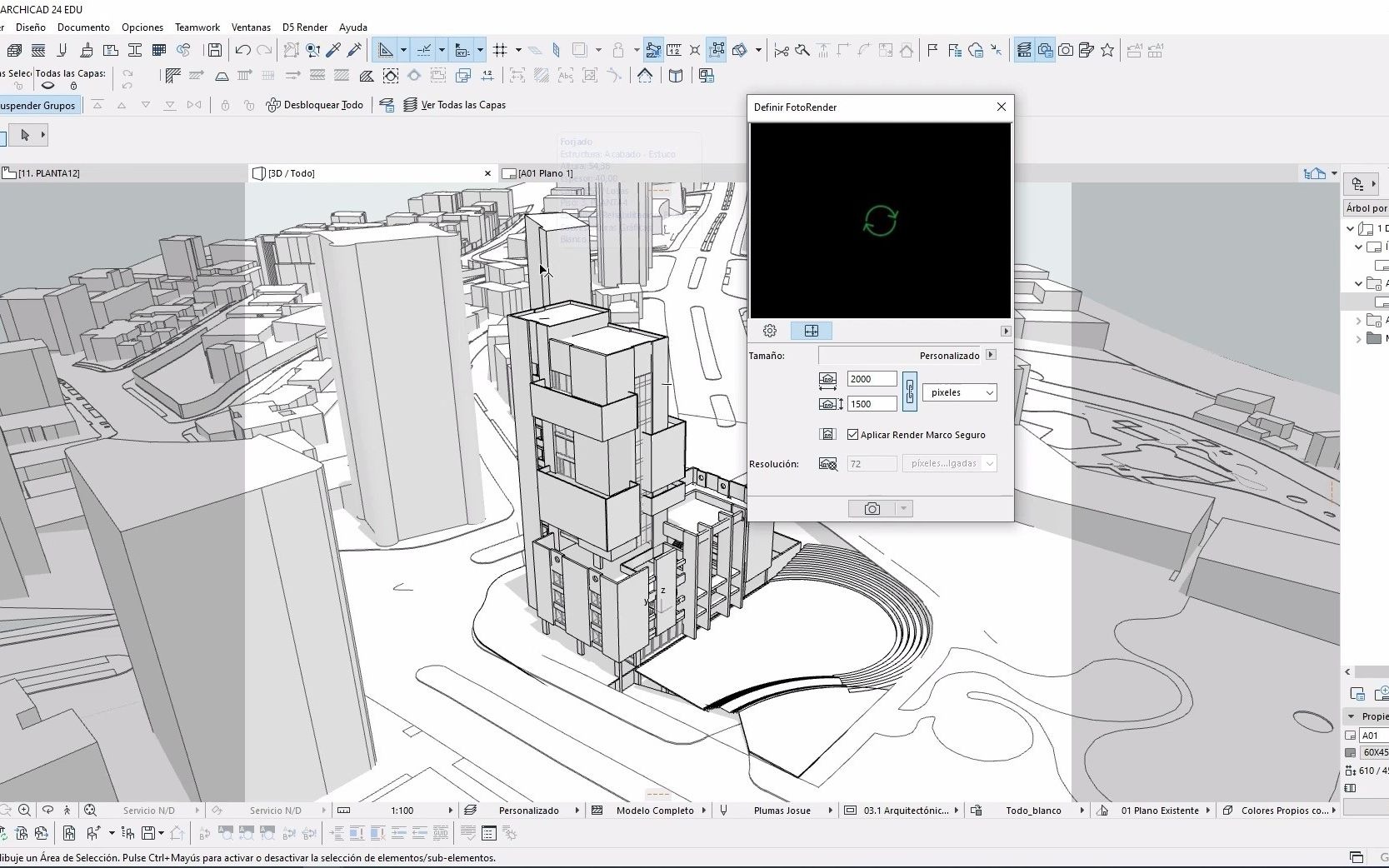 ArchiCAD 图形覆盖白模分析图