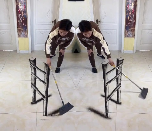 创意无限可能地面原创立体画