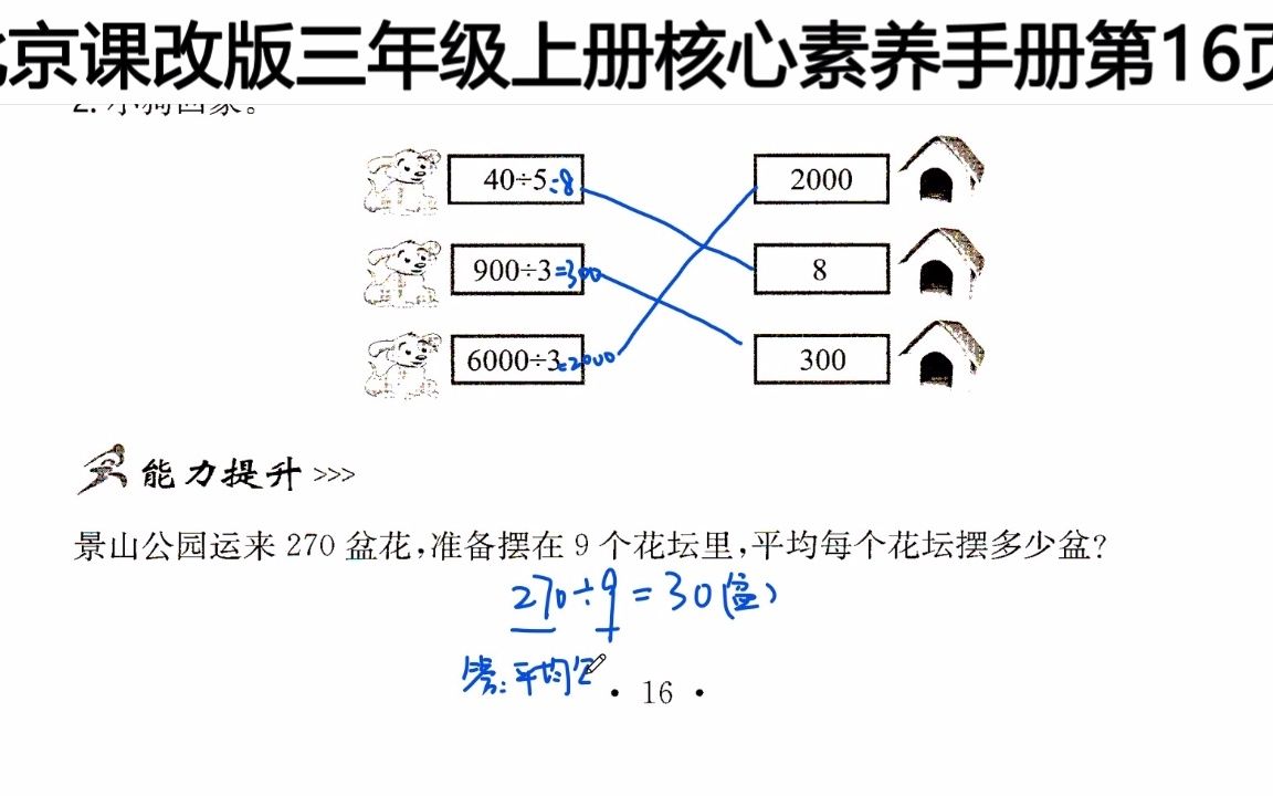 小学三年同步数学核心素养手册第16页精讲,孩子复习一下