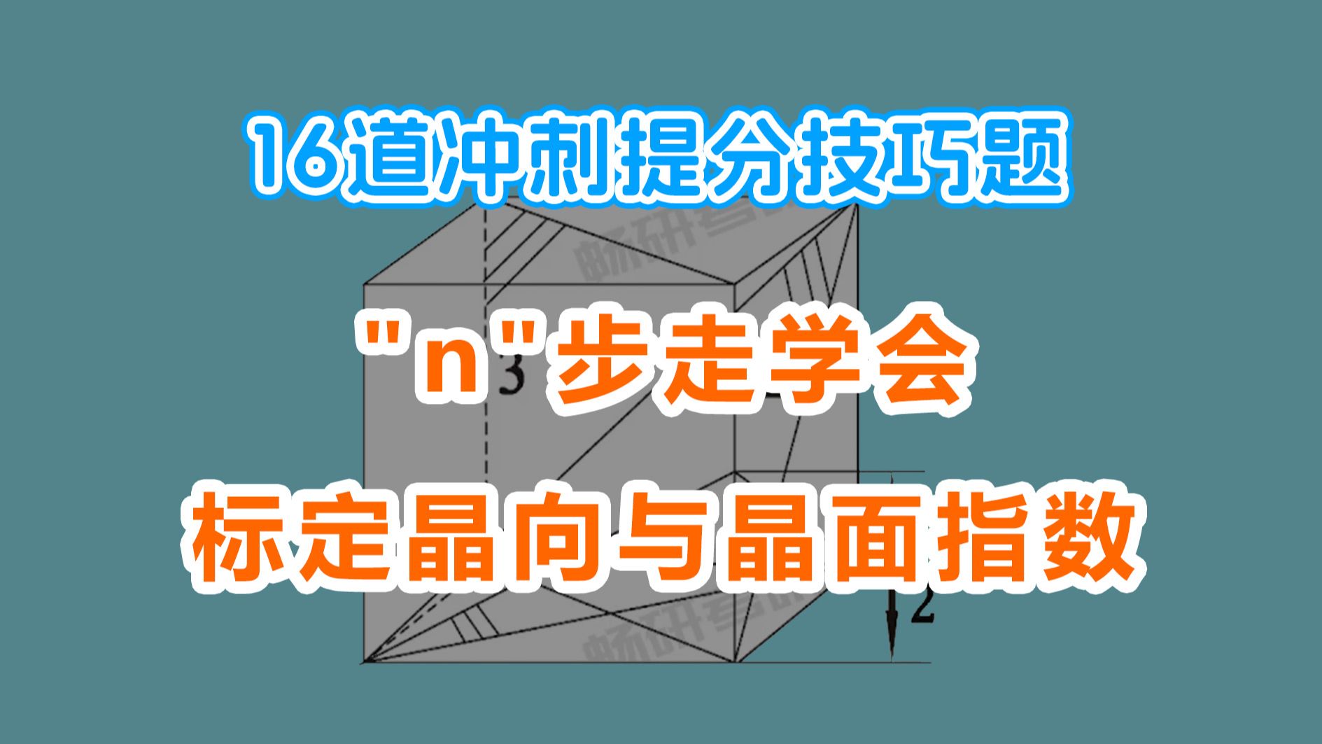 【挑战16道冲刺提分技巧题】一:给图标定晶向指数与晶面指数 材料...