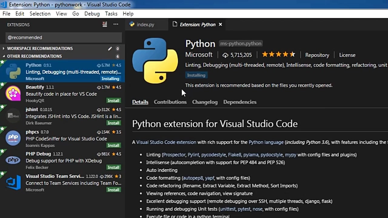 Visual Studio代码Python文件|