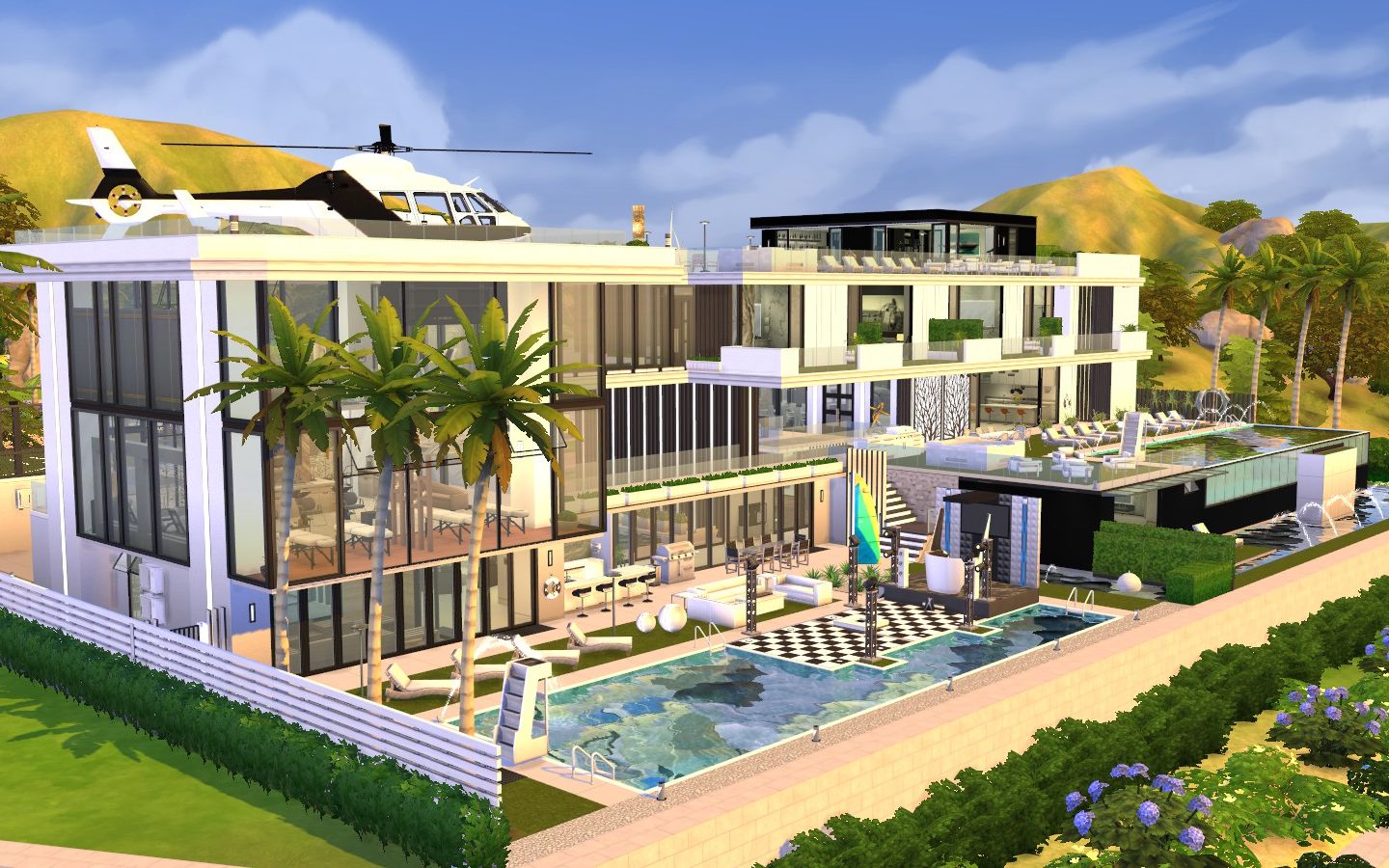 The Sims4 模拟人生4 "向924 Bel Air Road致敬 "比佛利山美式现代...