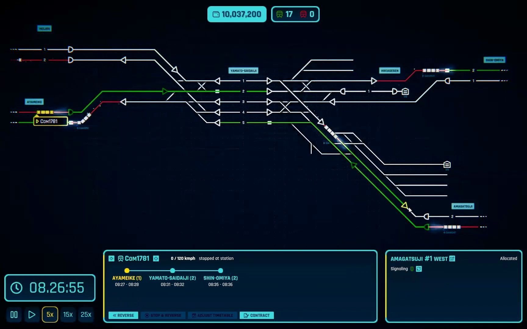 【Rail Route】模拟大和西大寺站的调度