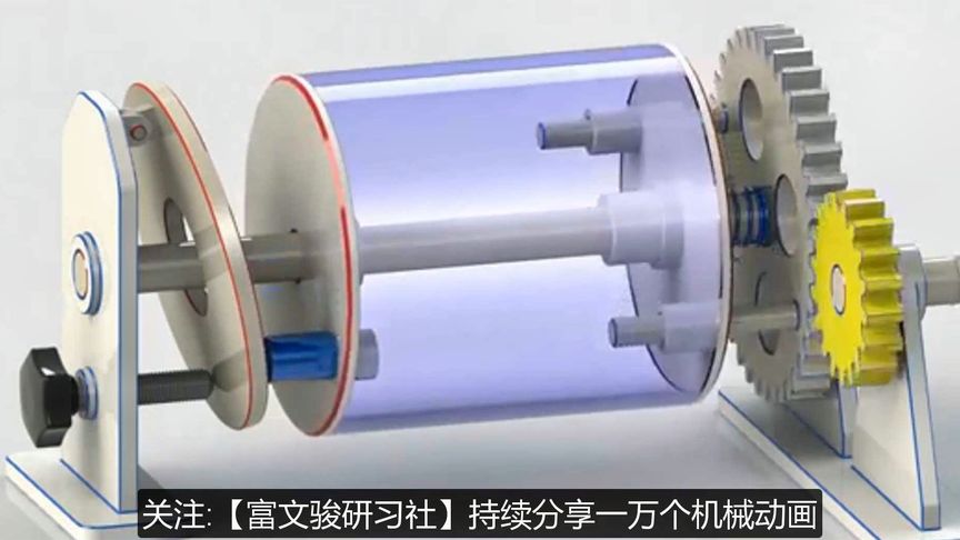 把旋转运动转换为旋转线性往复运动的机械原理动画,非标机械设计