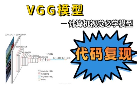 快来!计算机视觉必学算法-【VGG模型】!经典论文代码复现。图像中...