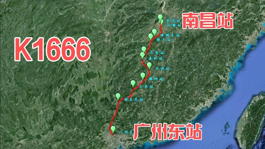 K1666次列车(广州-南昌),全程845公里,中间一段火车在睡觉吗