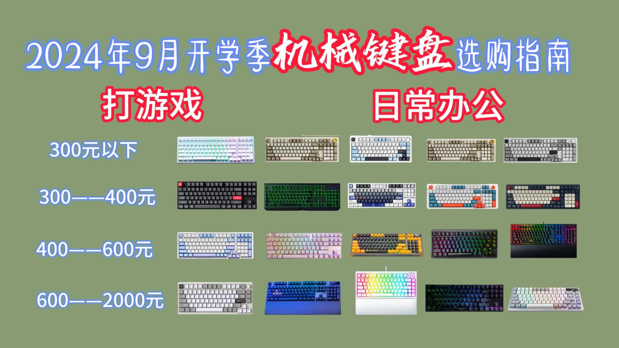 【机械键盘推荐】2024年9月键盘选购指南,入坑必看!玩游戏、码字...