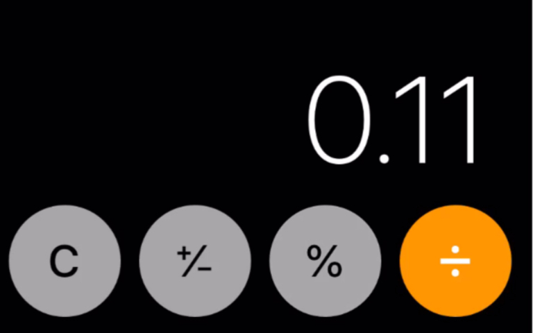在苹果手机计算器上输入10%+10%,结果竟然是0.11?
