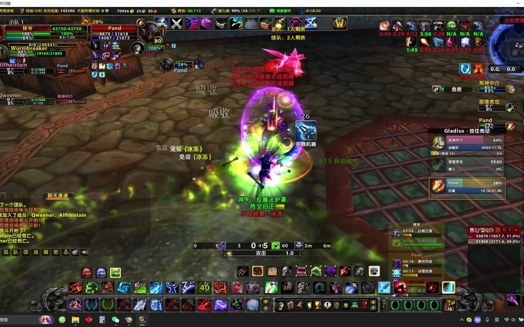 魔兽世界单机版(欣颖335)三系DK打战场和竞技场