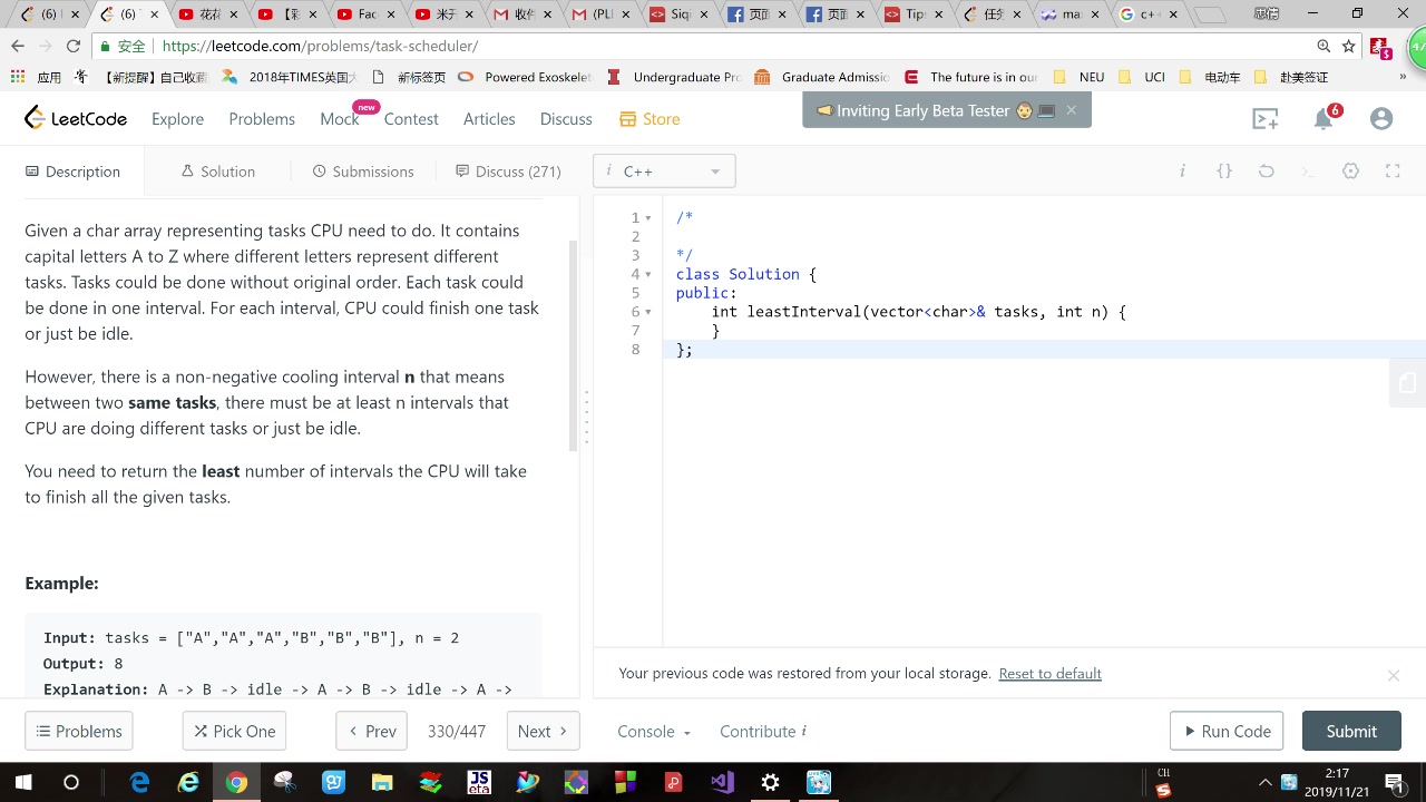 leetcode 621. Task Scheduler