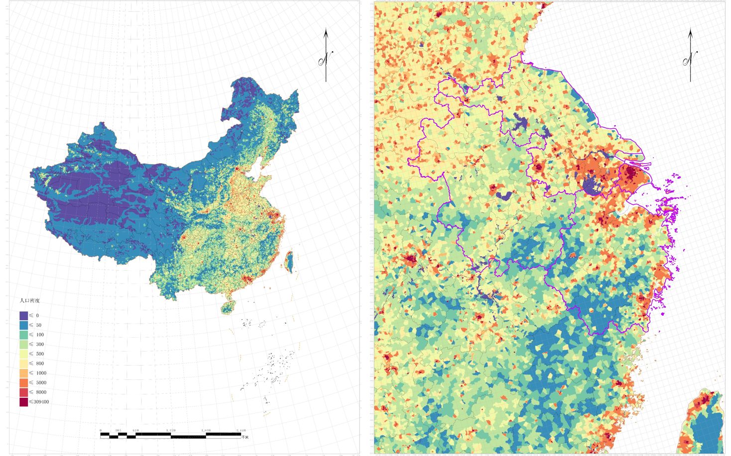 GIS基础制图之GPW人口密度栅格图