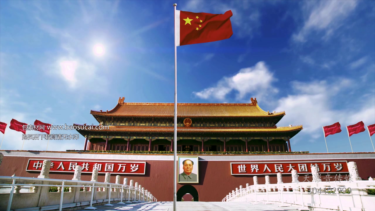 ...升国仪式 学校升国旗唱国歌 网络升旗仪式LED大屏幕背景视频素材 ...