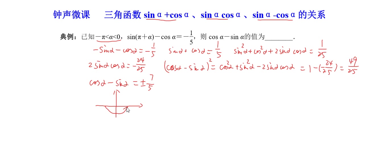 三角函数sina+cosa,sinacosa,sina-cosa的关系