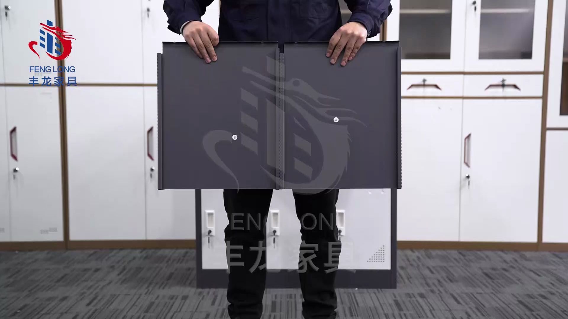 小六门柜,储物柜安装视频教程_丰龙办公家具