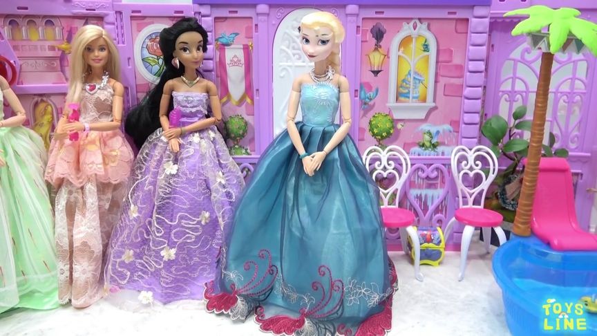 儿童玩具动画:芭比娃娃公主变身漂亮的美人鱼