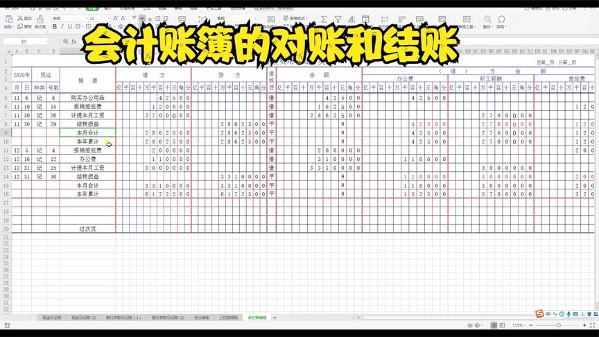 第一章第5节 会计账簿的对账与结账 初级会计实务2021