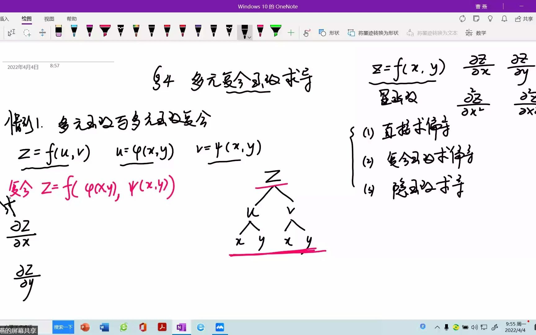 多元复合函数求导
