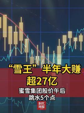 "雪王"半年大赚超27亿,蜜雪集团股价午后跳水5个点 #蜜雪集团 #蜜雪...