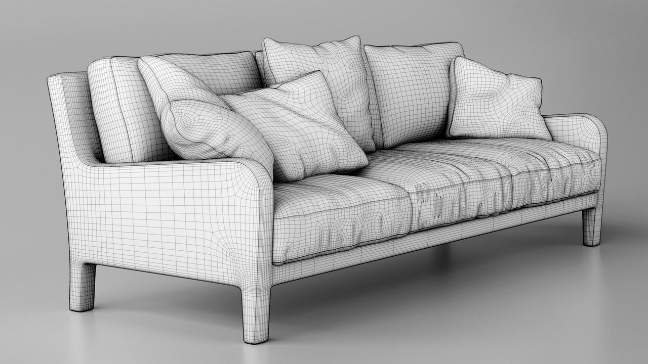 C4D高精度沙发建模