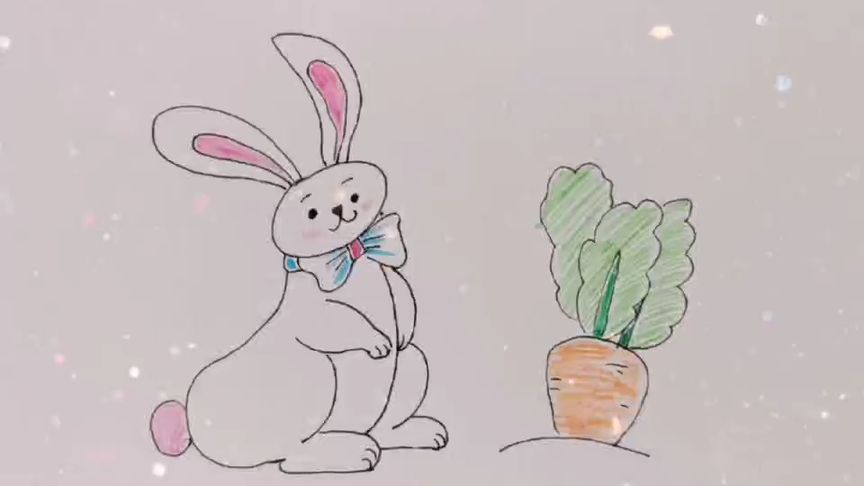 趣味简笔画,简单易学的小兔子简笔画,是不是很简单