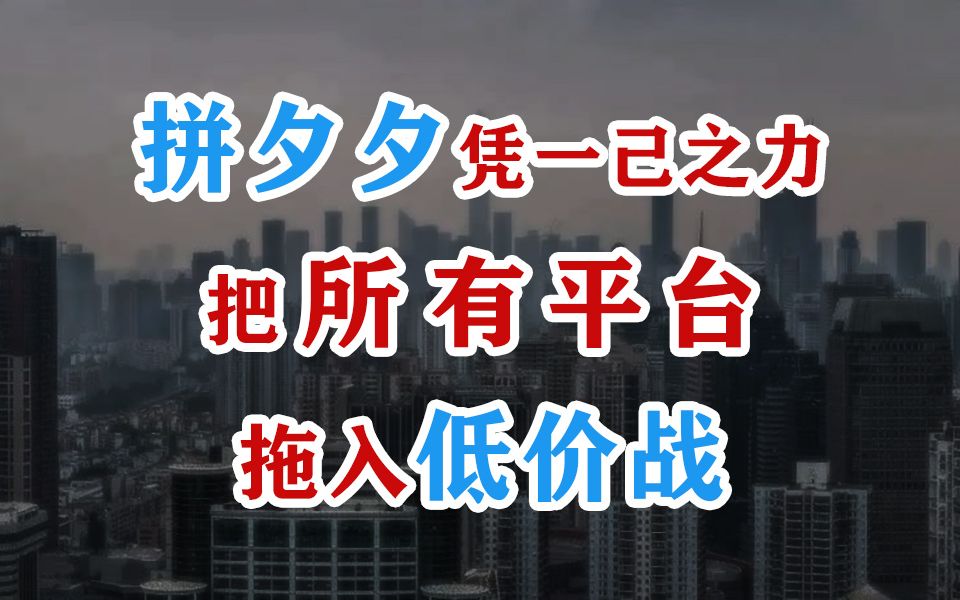 拼多多凭一己之力把所有的平台拖入低价战