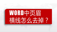 WORD中页眉横线 怎么去掉？轻松帮你搞定