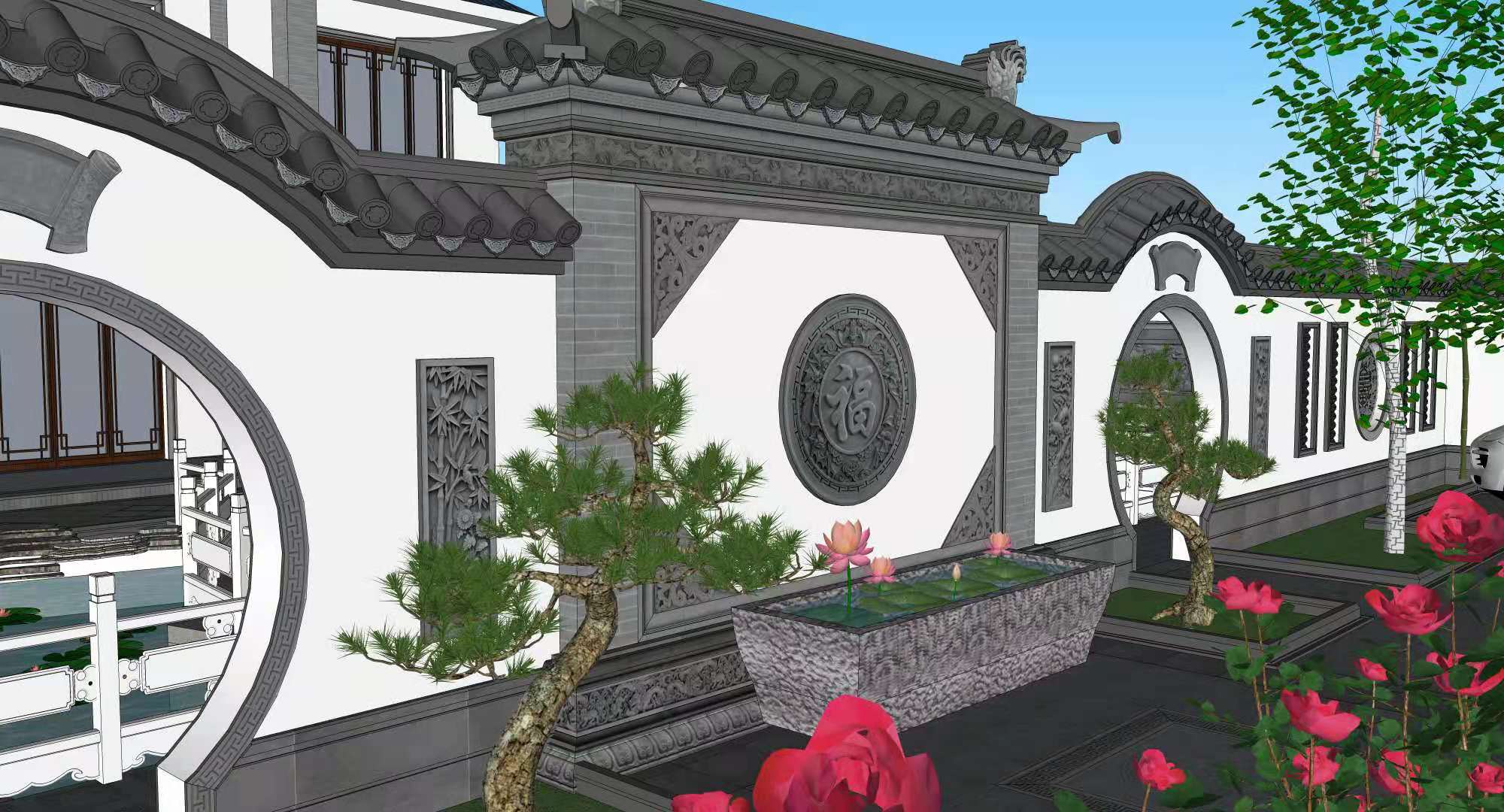 唐语中式园林别墅庭院小合院自建房设计案例分享
