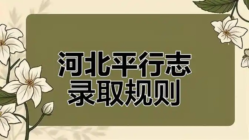 河北高考平行志愿录取规则全解析:分数优先、遵循志愿与一次投档