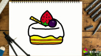 蛋糕简笔画 幼儿早教绘画 蛋糕画画教程