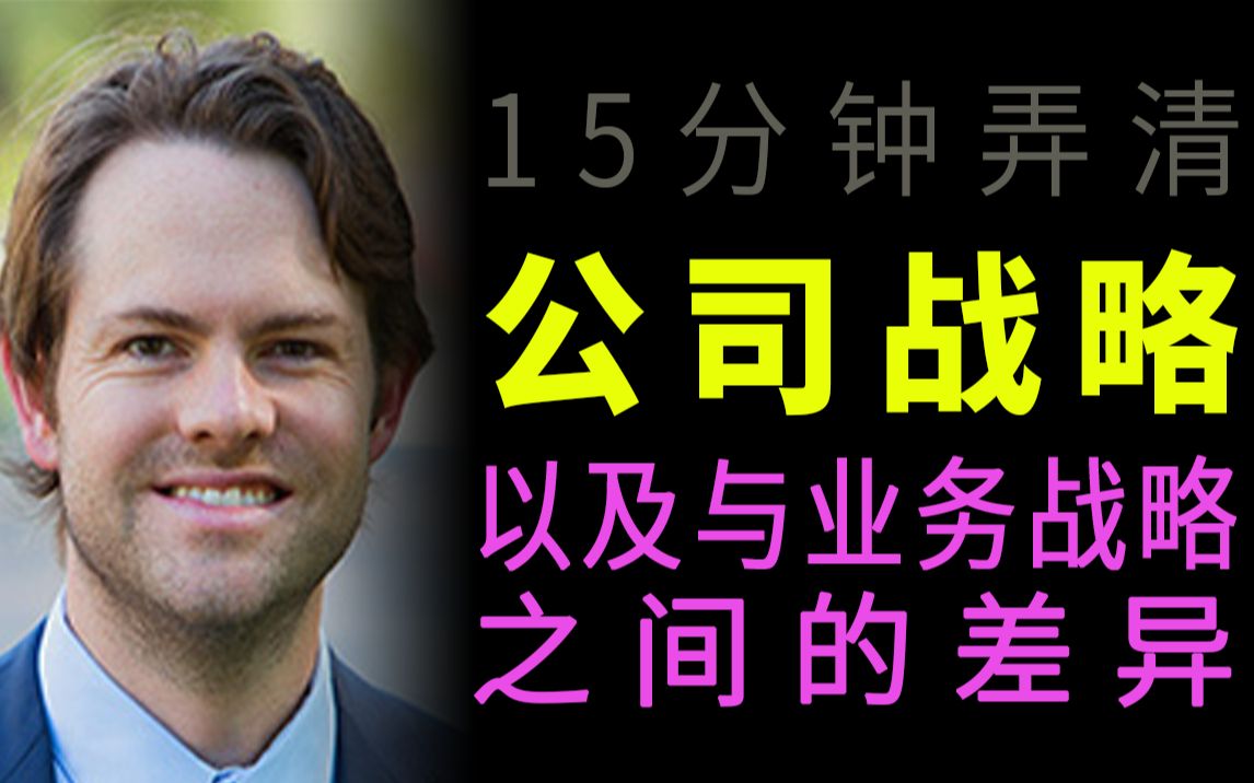 库班教授讲商业战略(第10课): 15分钟弄清公司战略 以及与业务战略的...