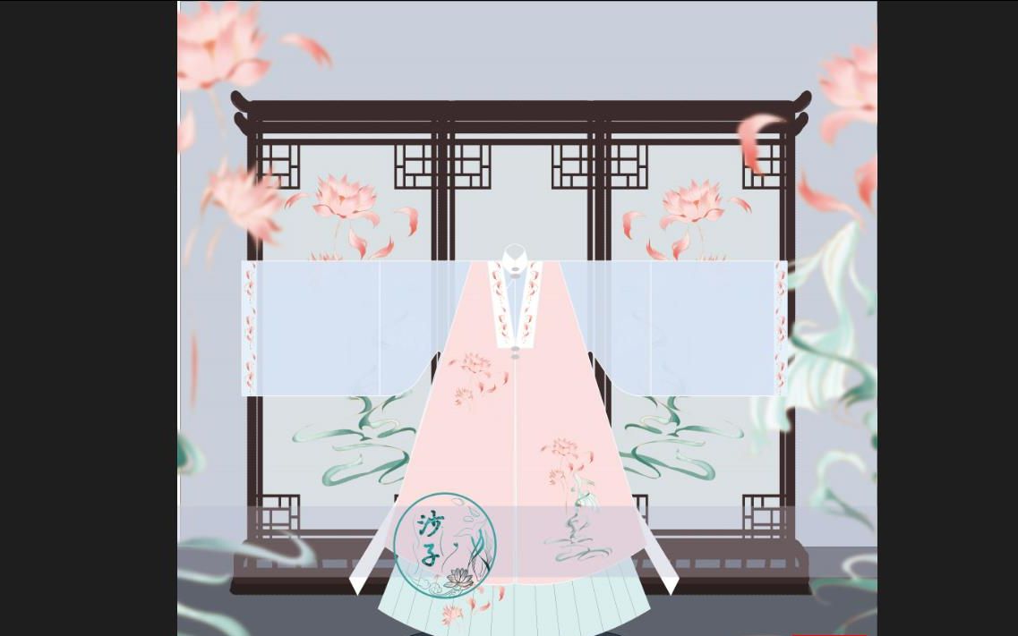 【汉服设计】带你看看一套汉服设计稿是怎么画出来的!