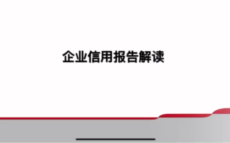 企业信用报告解读