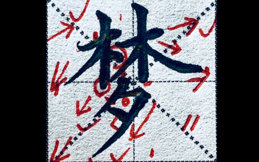 ...木字左右有差别,夕字底做到斜中求正很关键,听听书法老师如何解读