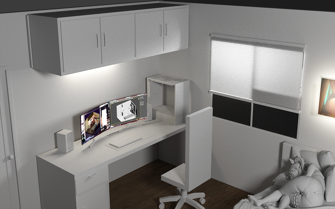 【3DMAX+MD5室内场景建模】3dmax房间模型大型构建+MD5床上...