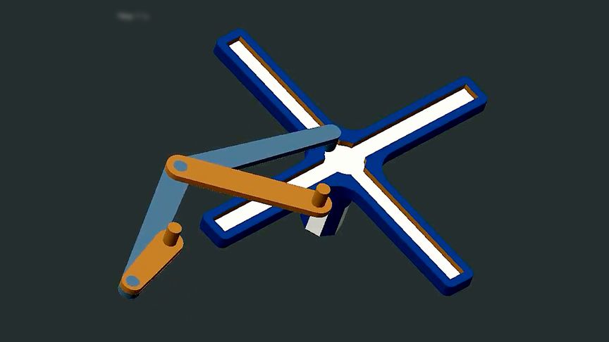 四杆连接器机构,设计精巧,动画原理很直观!