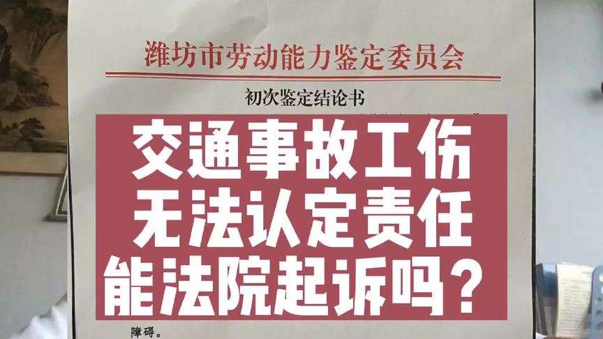交通事故工伤,无法认定责任,能到法院起诉吗?