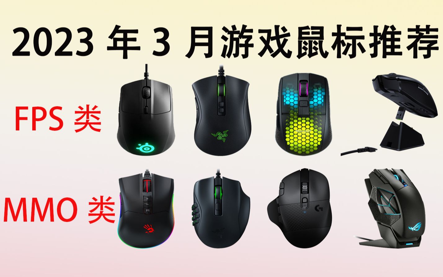 2022年游戏鼠标选购指南,FPS、MMO游戏鼠标怎么选?雷蛇、罗技、...