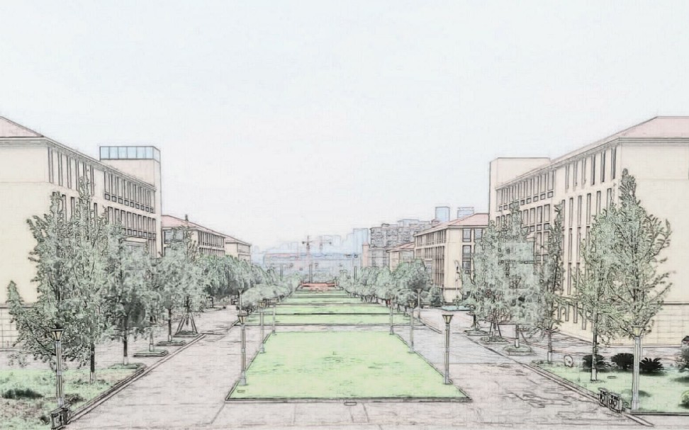 手绘自己的校园,留住青春的色彩,定格校园的美景