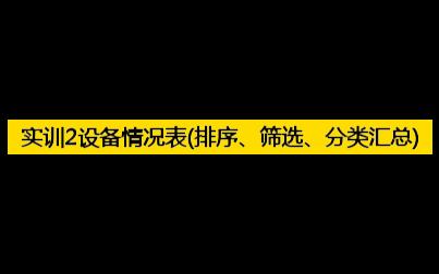项目10 实训2 排序、筛选、分类汇总