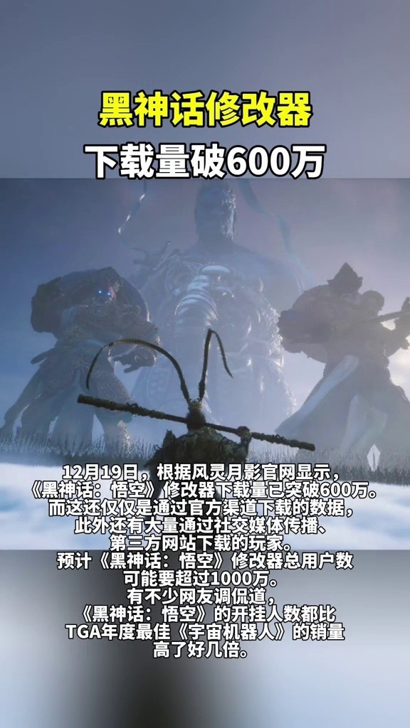 黑神话修改器下载量破600万#黑神话悟空