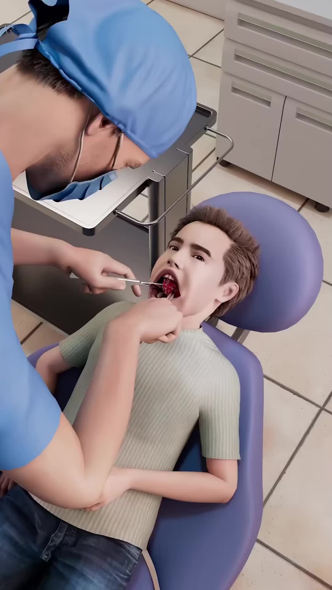 ...! 医生切开男孩口中的肿块,没想到里面居然有800颗牙齿#动画 #科普 ...