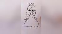 简笔画:可爱的美少女公主,画起来吧