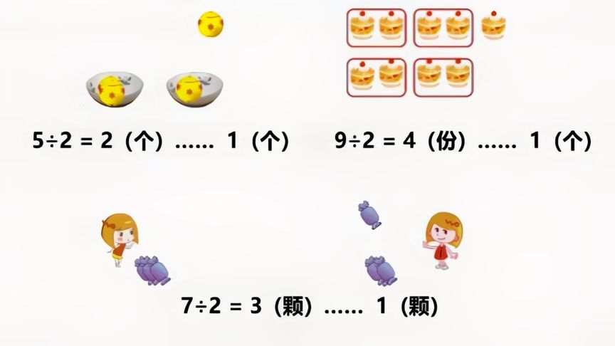 二年级数学下册有余数的除法