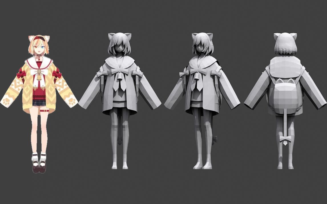 【3dmax建模】零基础学习二次元卡通人物建模,超详细的人物模型布线...