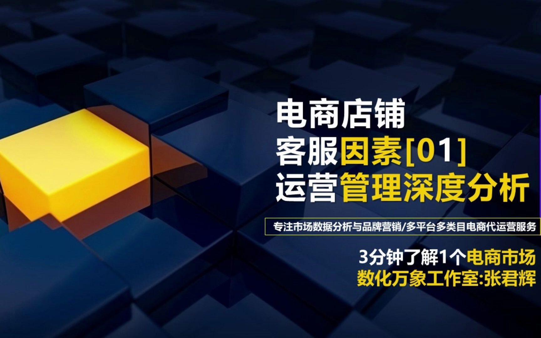 电商店铺:客服因素1运营管理深度分析【数化万象工作室】