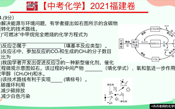 14[中考化学]2021福建卷真题详解