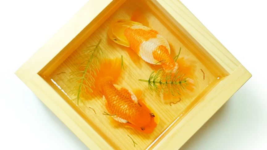 3D立体画“金鱼”,这真够逼真的,简直画活了