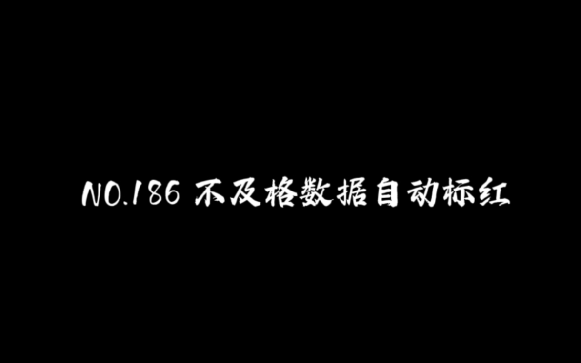 NO.186 不及格数据自动标红(Excel)