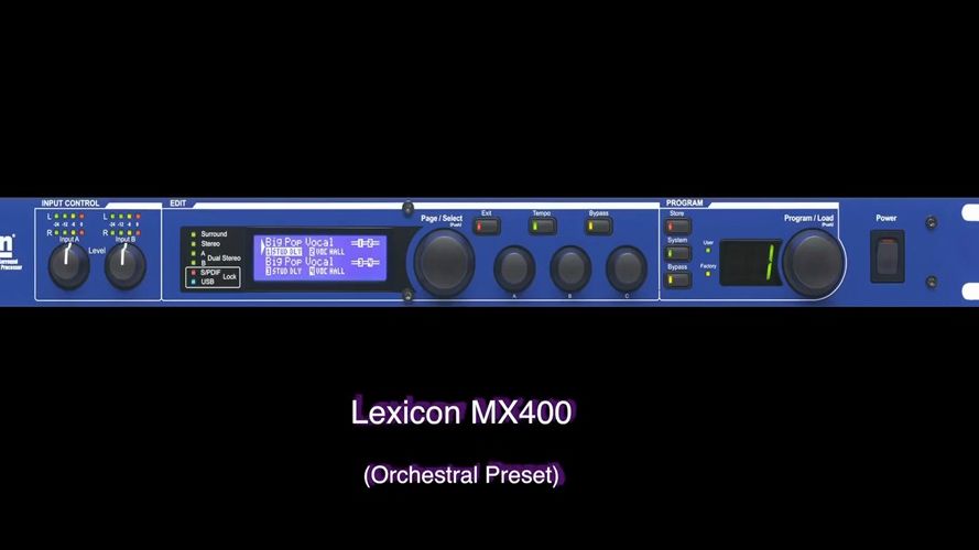 lexicon MX400XL与一些软件混响效果器的对比