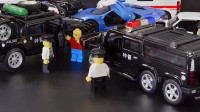 仿真六轮悍马110合金越野警车汽车模型摆件,男孩儿童玩具特警车